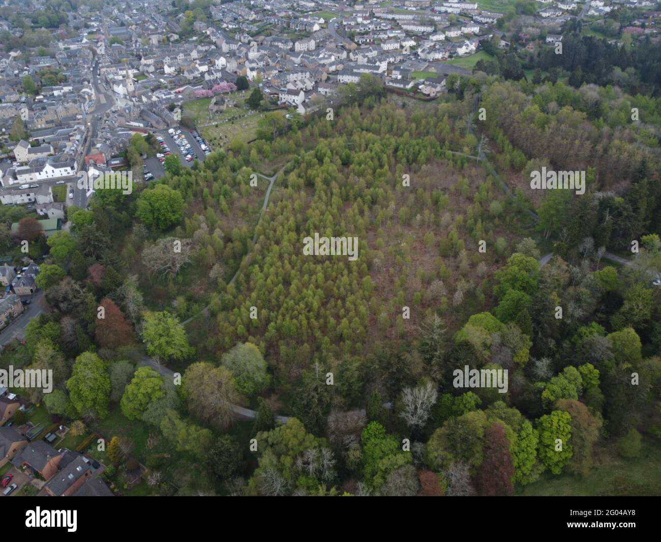 SELKIRK, SCOTLAND. 11 May, 2021. Aerial View of the Haining House and ...