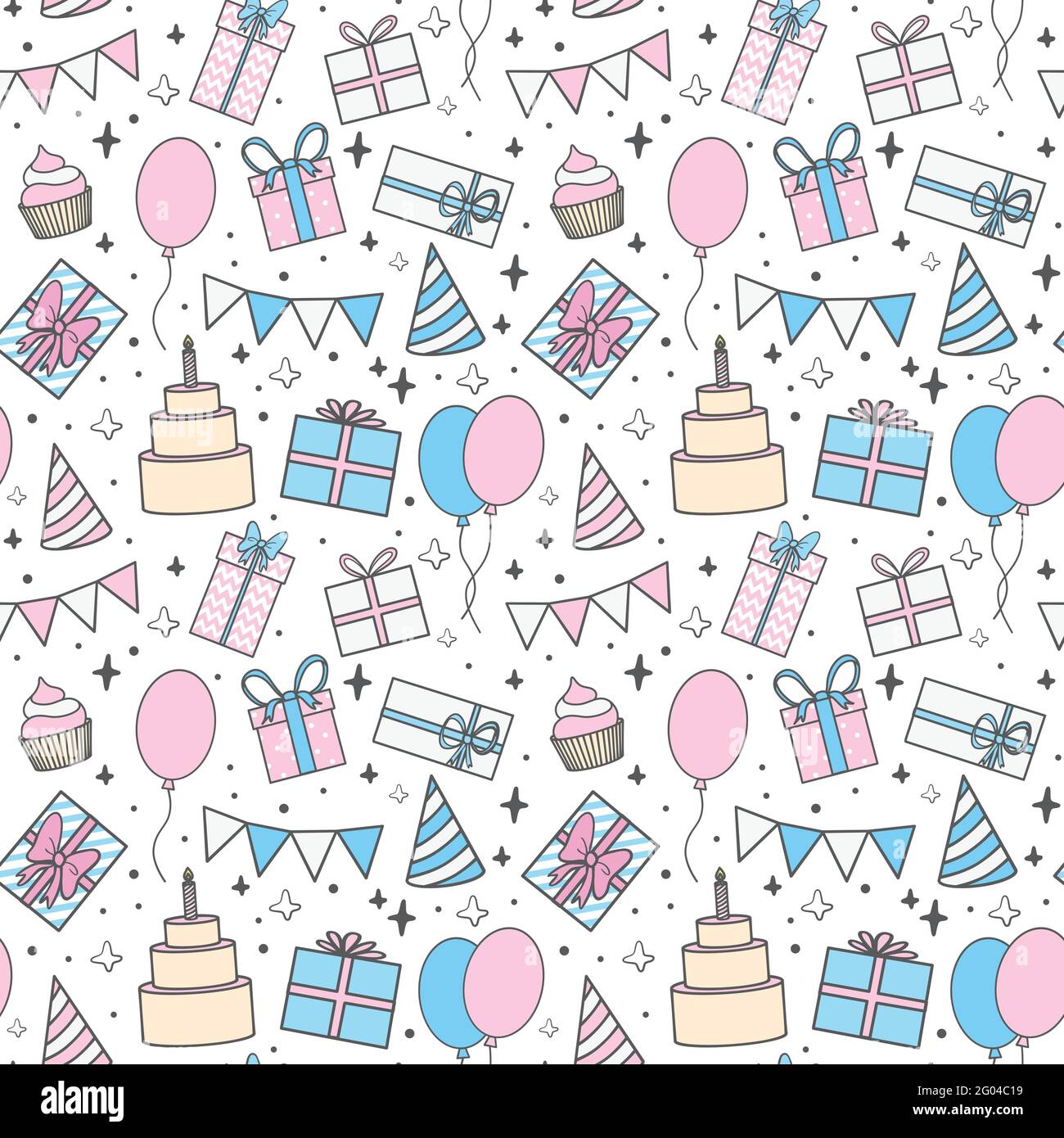 Birthday background with balloons and gifts, design element. Vector ...
