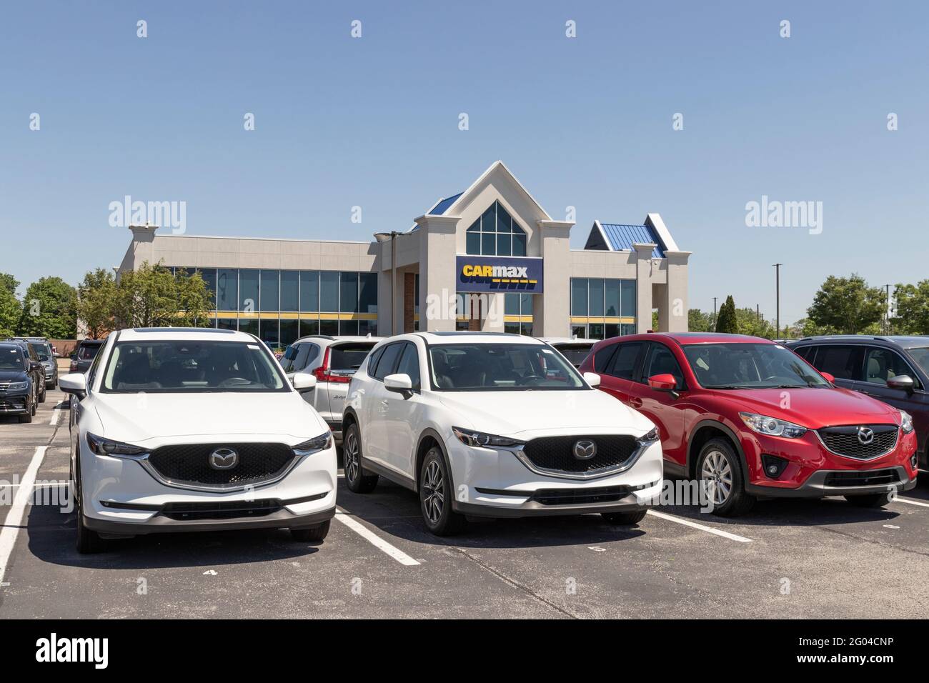 Indianapolis - Circa May 2021: CarMax Auto Dealership Mazda display ...