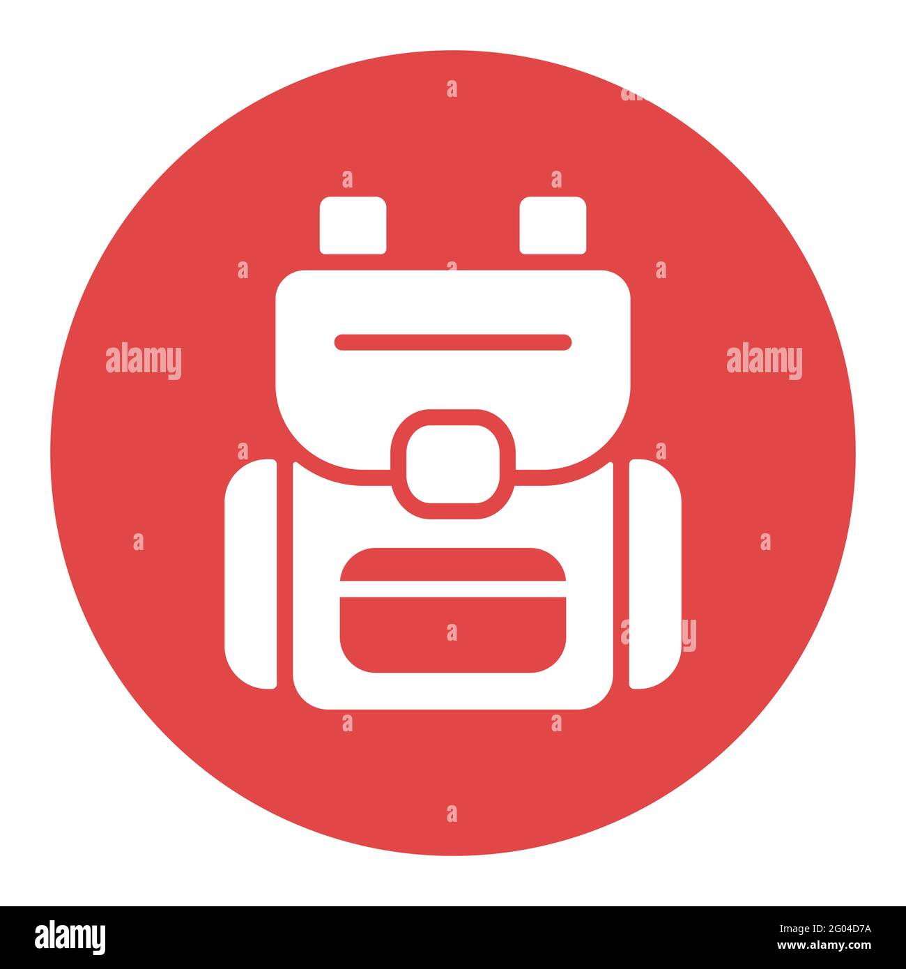 Camping backpack vector white glyph icon. Camping and Hiking sign ...