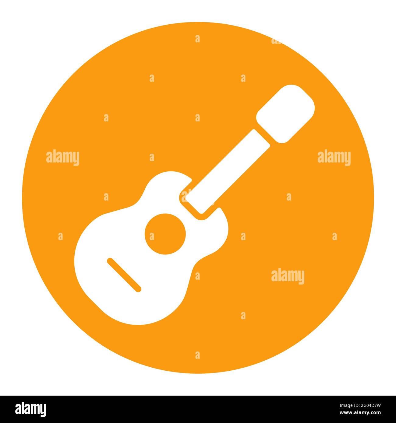Classical acoustic guitar vector white glyph icon. Graph symbol for ...