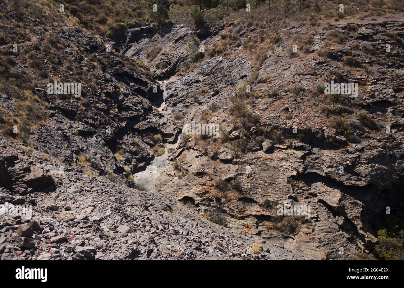 Gran Canaria, landscape of the western part of the island along a ...