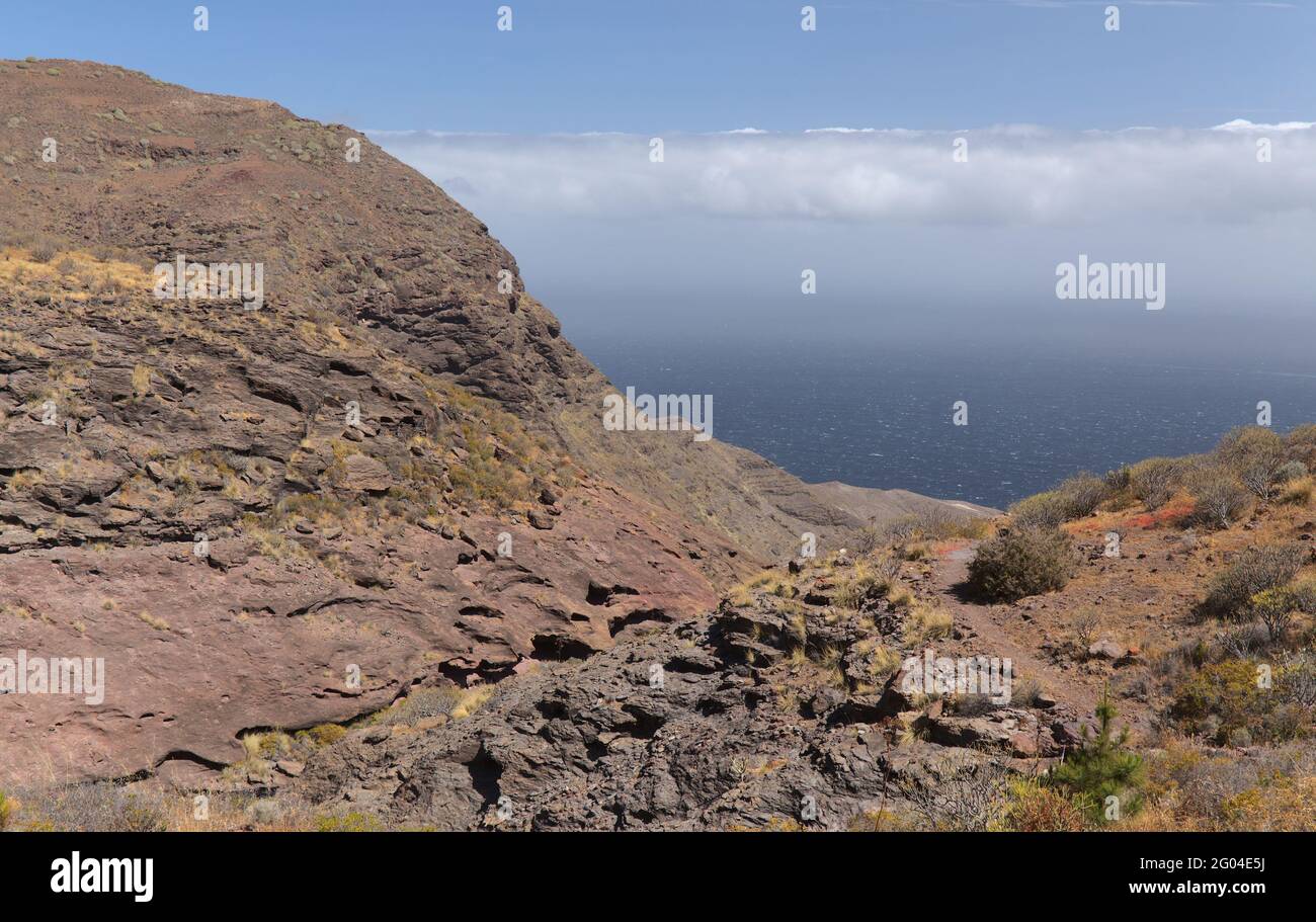Gran Canaria, landscape of the western part of the island along a ...