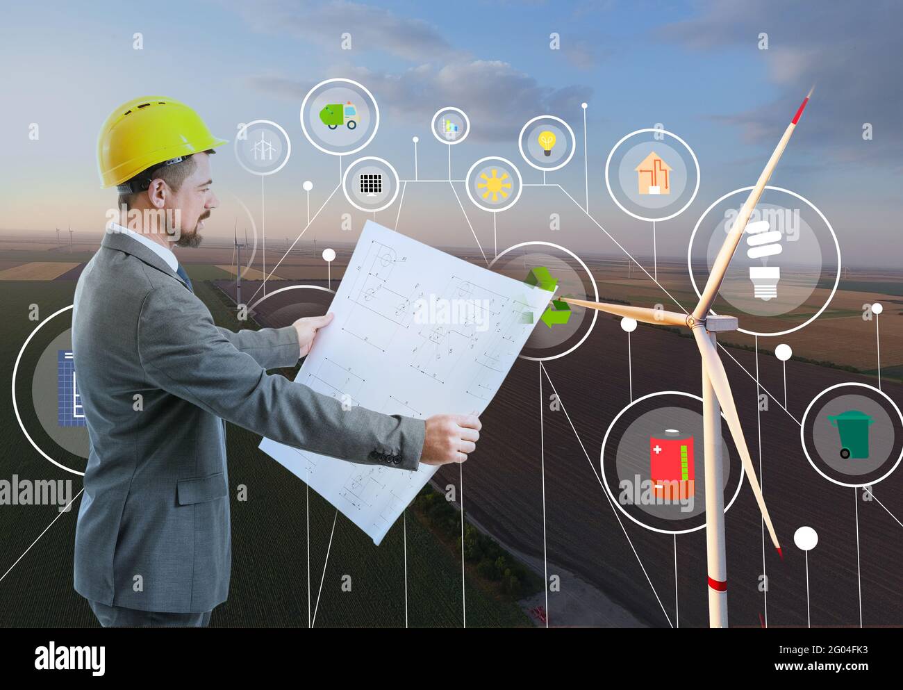Wind turbine technical drawing hi-res stock photography and images - Alamy