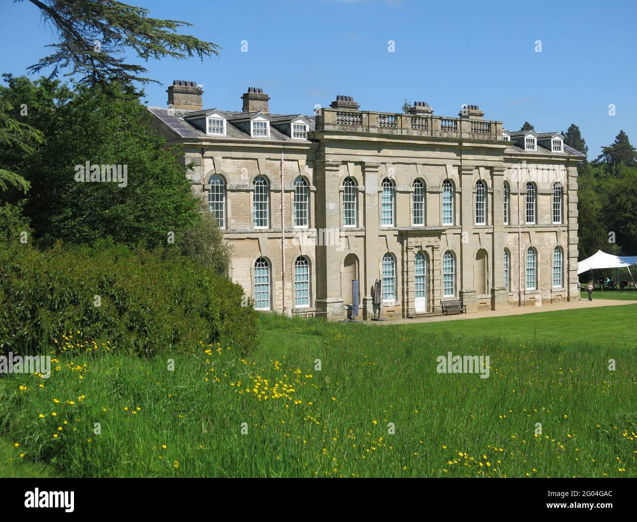 View of the parkland and Capability Brown landscape that surrounds the ...