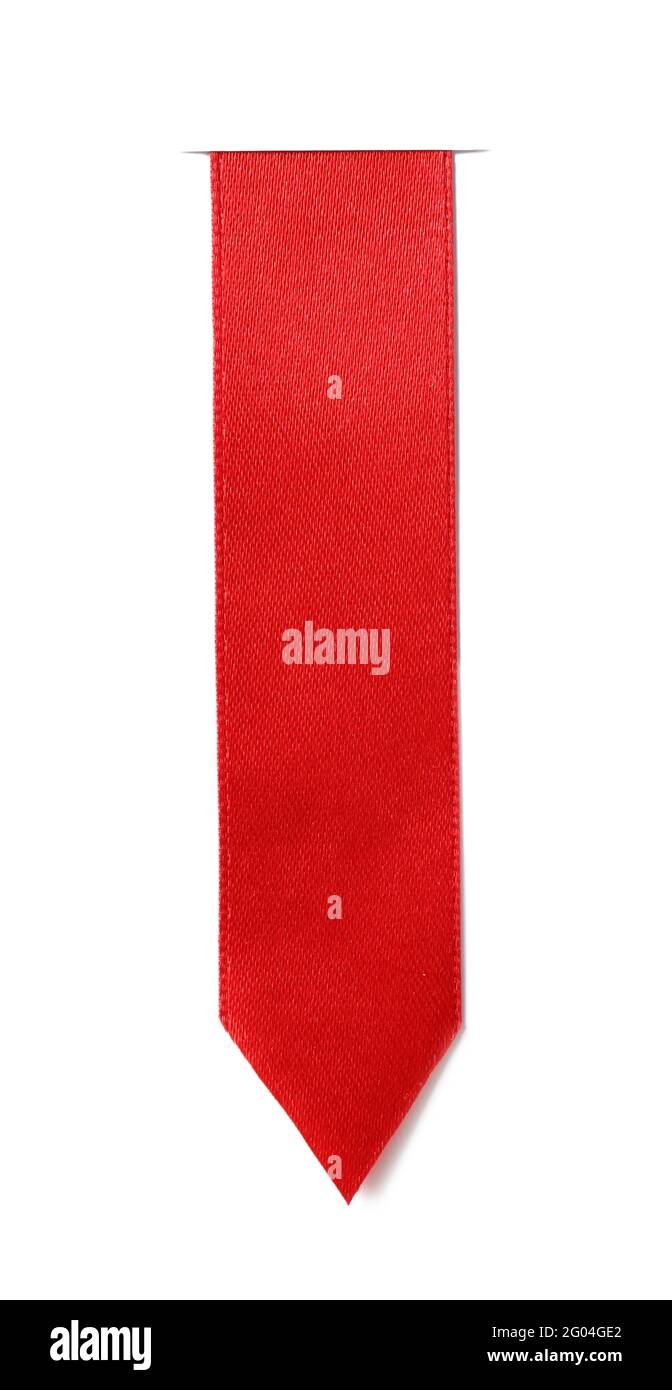 Red ribbon on white background Stock Photo - Alamy