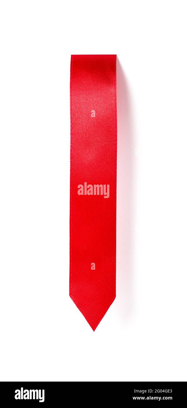 Red ribbon on white background Stock Photo - Alamy