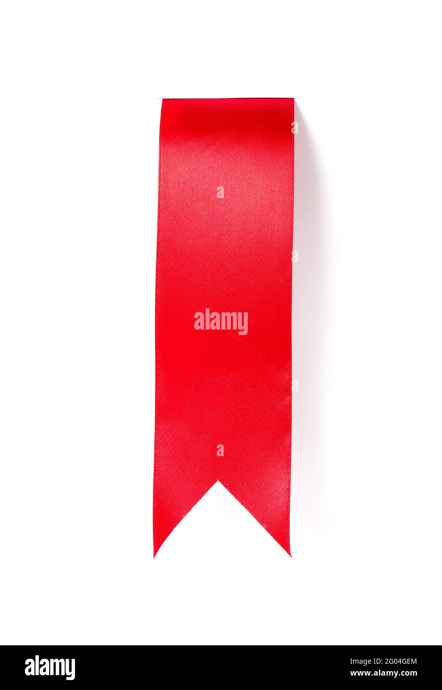 Red ribbon on white background Stock Photo - Alamy