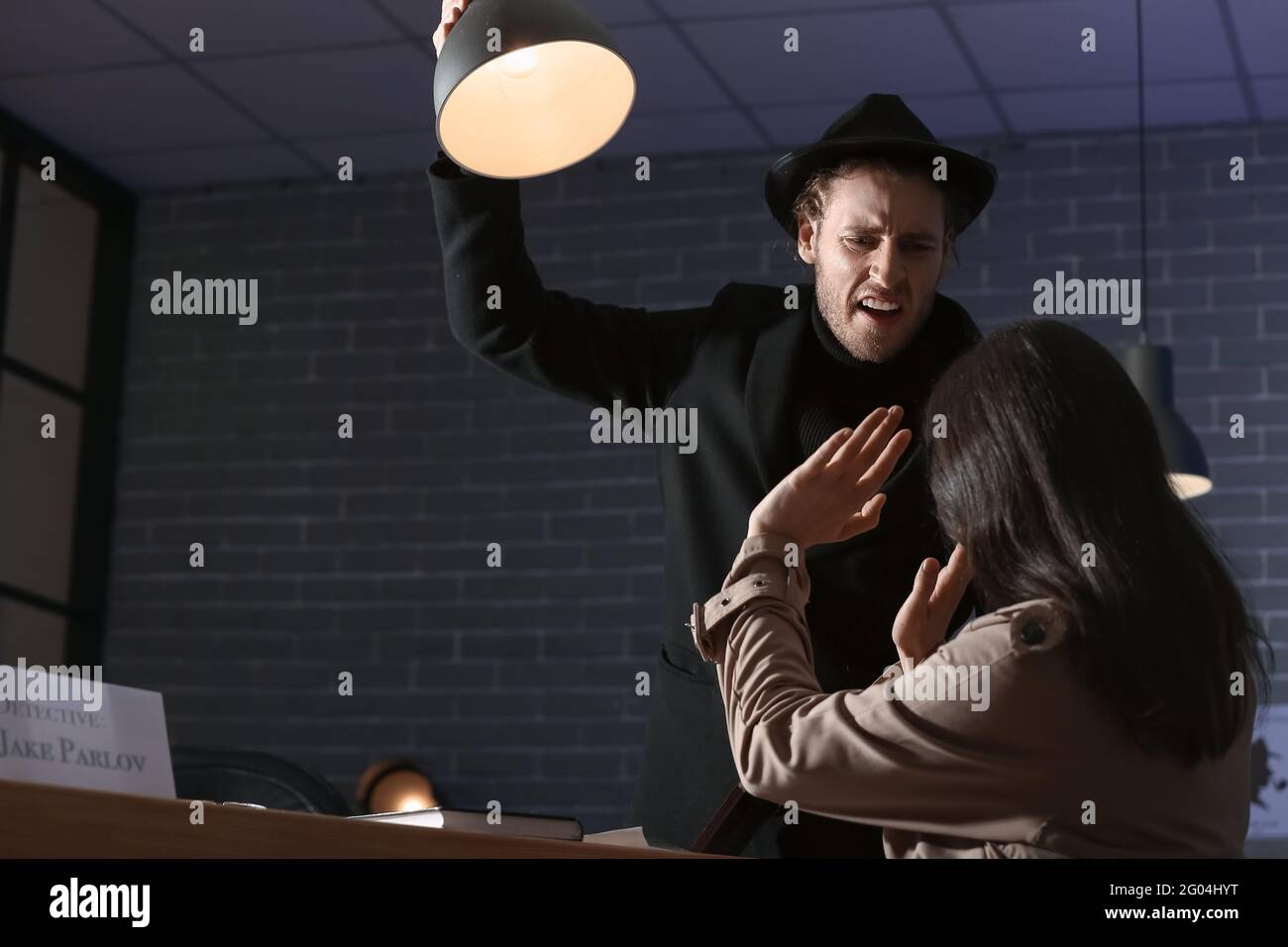 Female detective interrogation hi-res stock photography and images - Alamy