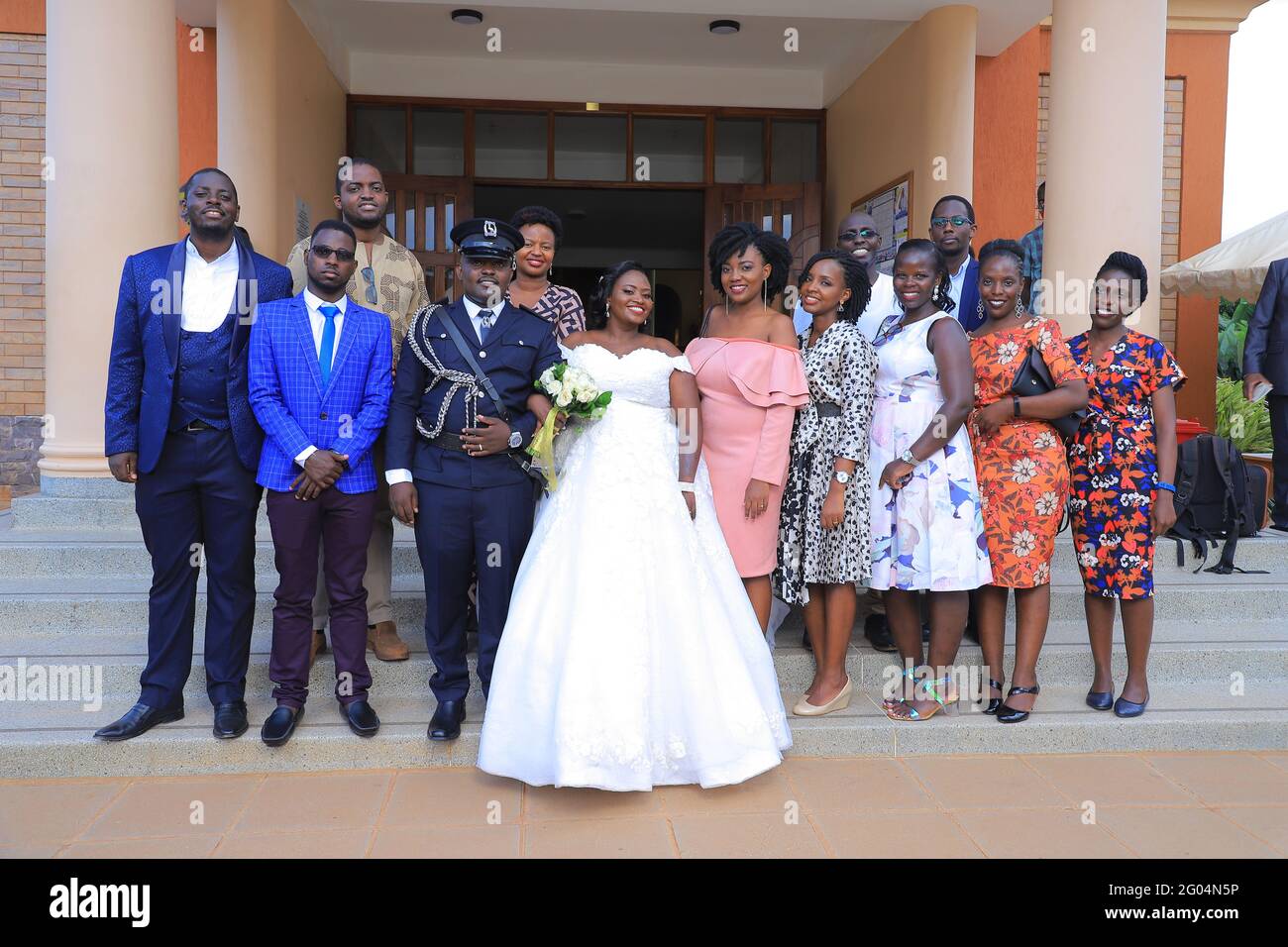 KAMPALA, UGANDA - May 31, 2021: The bride and the groom have family ...