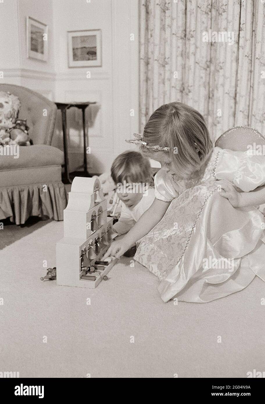 Caroline Kennedy and John F. Kennedy, Jr., play in John’s nursery ...