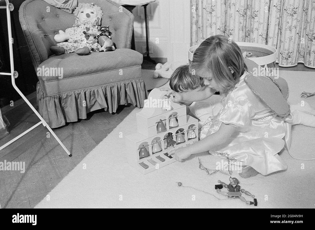 Caroline Kennedy and John F. Kennedy, Jr., play in John’s nursery ...