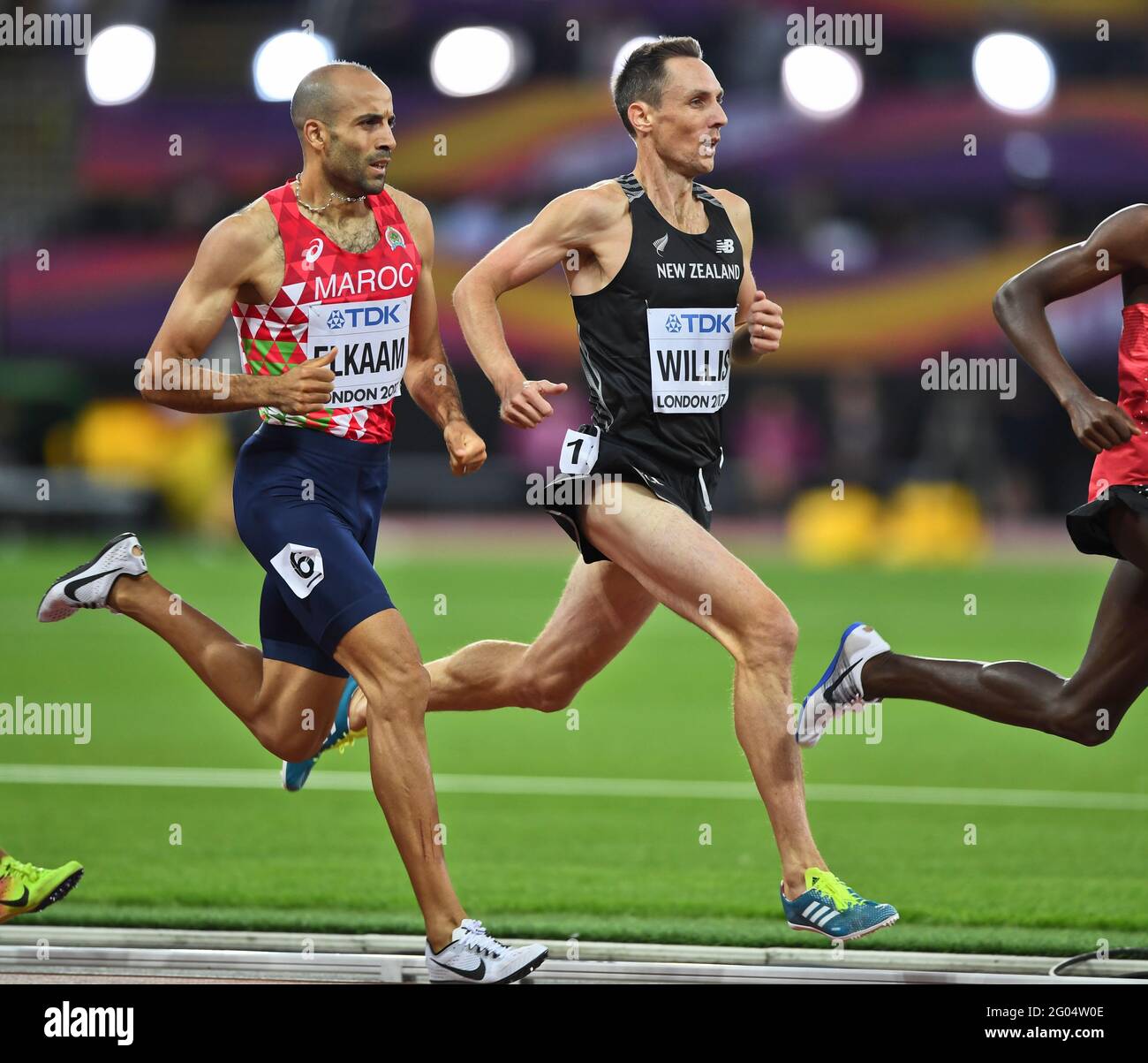 Nick Willis (New Zealand), Fouad El Kaam (Marocco). 1500 metres men, Semi-Final. IAAF World ...