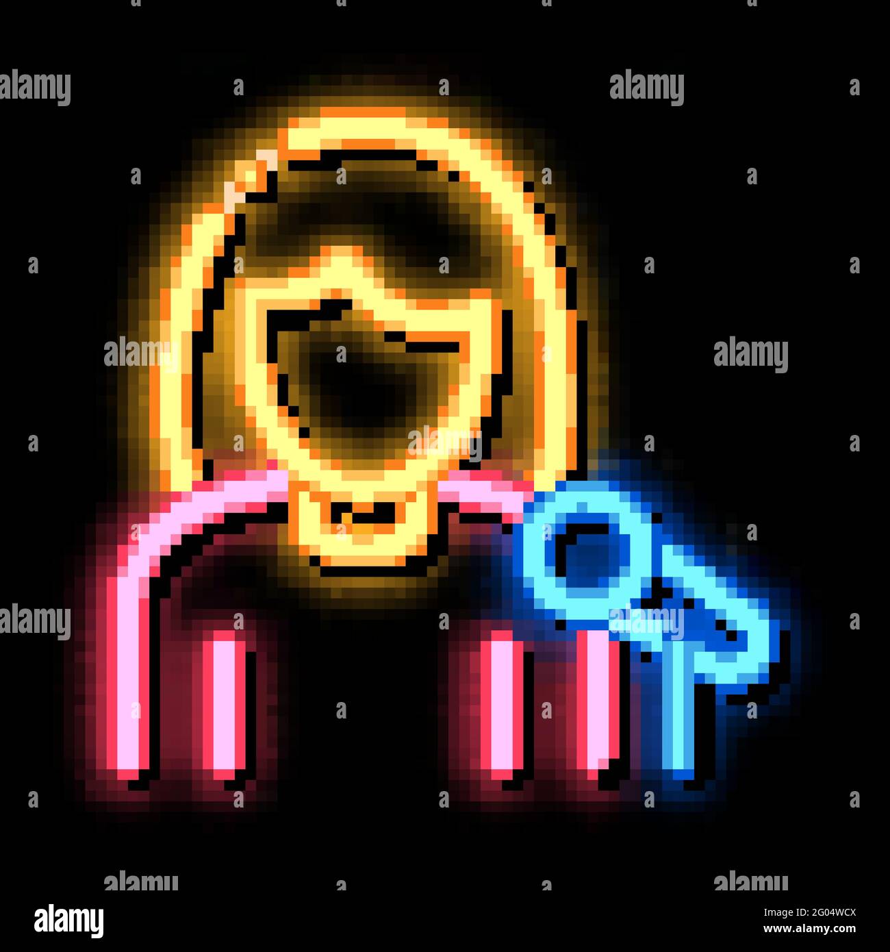 Singer Woman Human Talent neon glow icon illustration Stock Vector ...