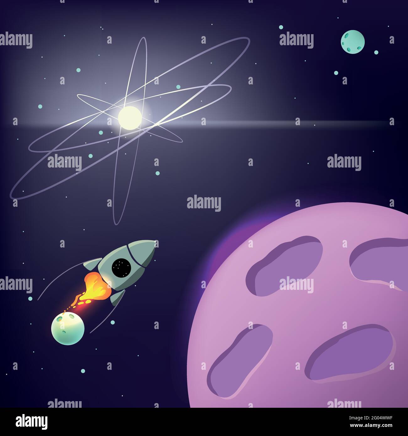 Alien spacecraft in night Stock Vector Images - Alamy