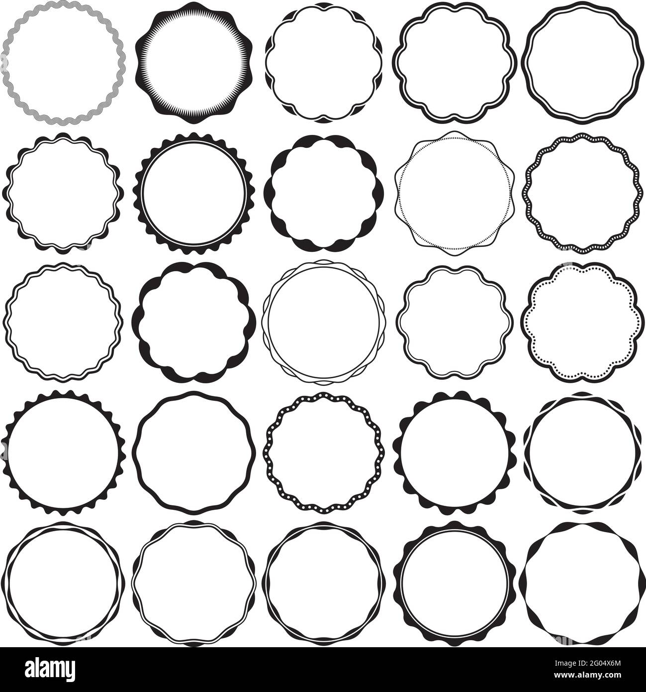 Collection of Round Wax Seal style Border Frames with Clear Background ...