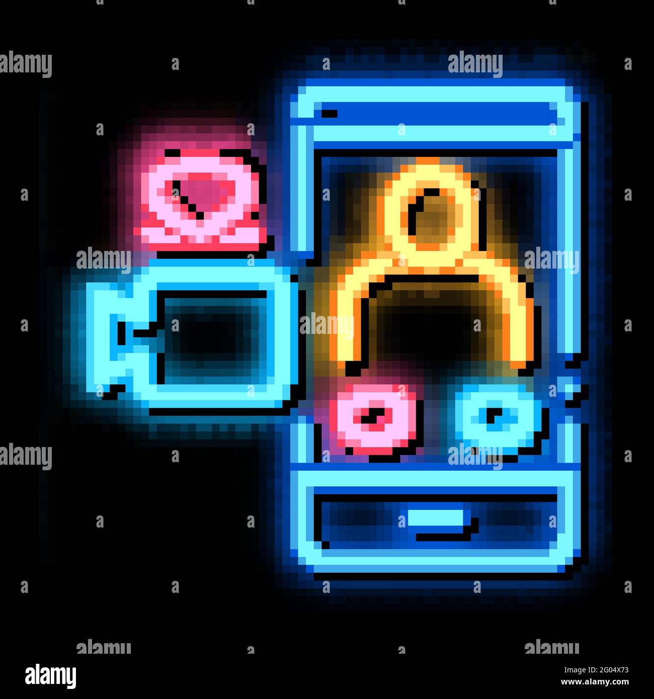 Romantic Video Calling neon glow icon illustration Stock Vector Image ...