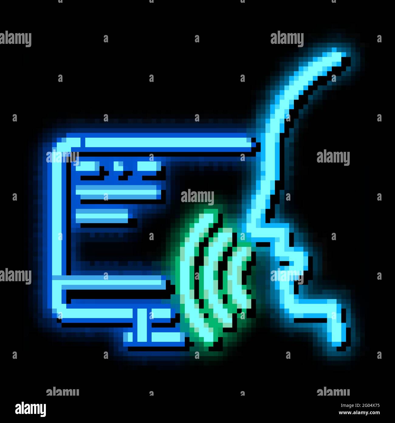 Computer Human Voice Control neon glow icon illustration Stock Vector ...