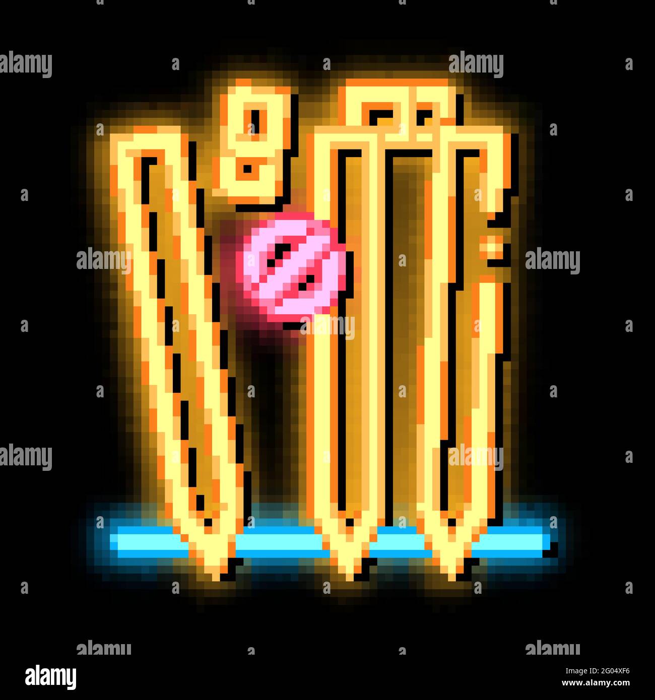 Cricket Equipment neon glow icon illustration Stock Vector Image & Art ...