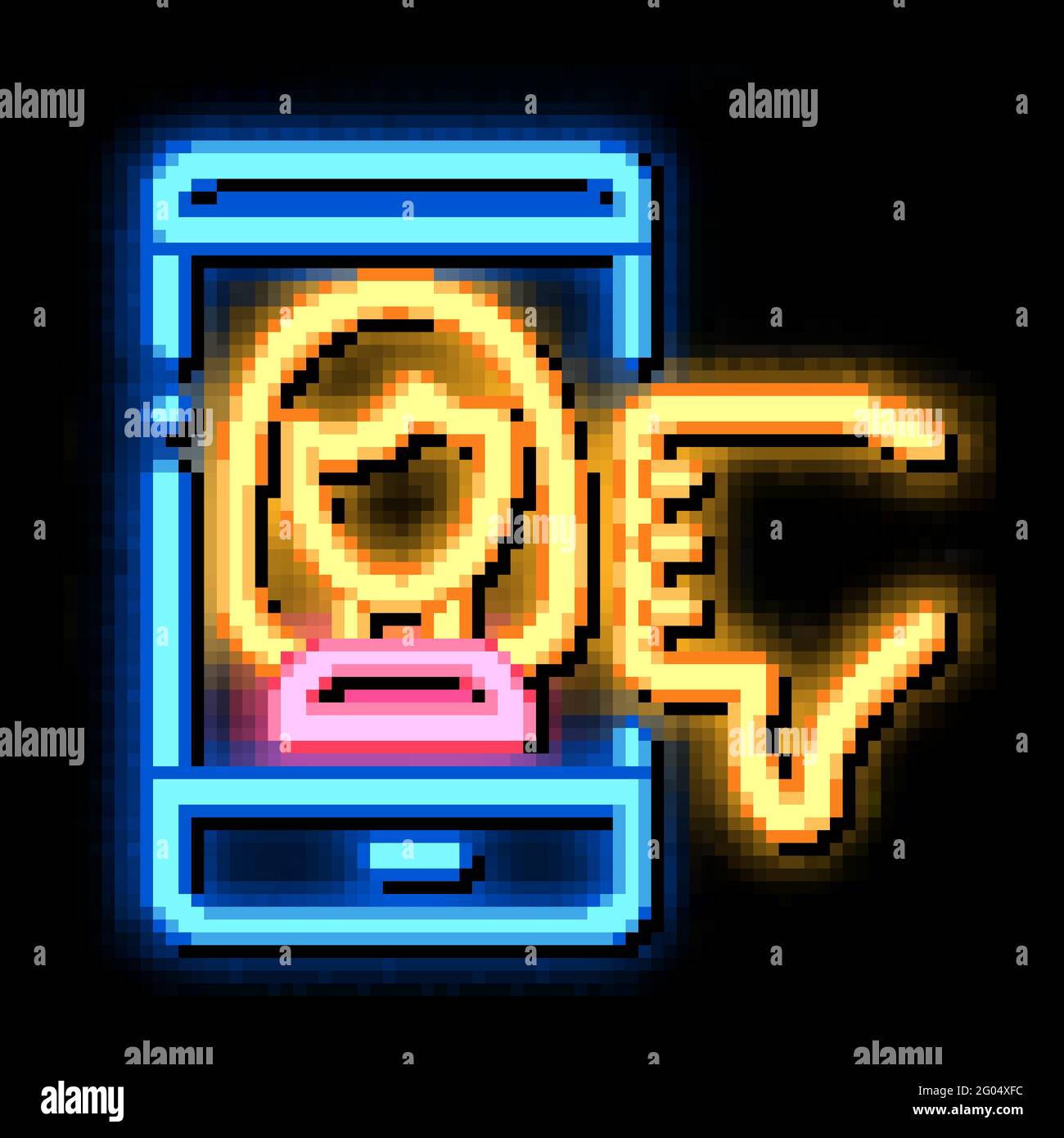 Dislike Avatar Female neon glow icon illustration Stock Vector Image ...