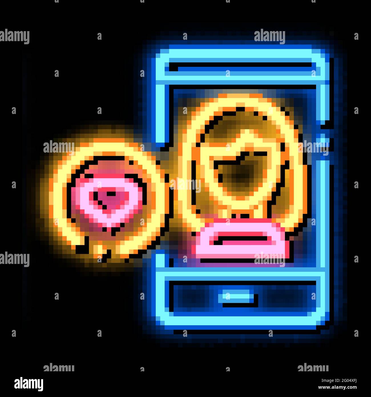 Like Female Avatar neon glow icon illustration Stock Vector Image & Art ...