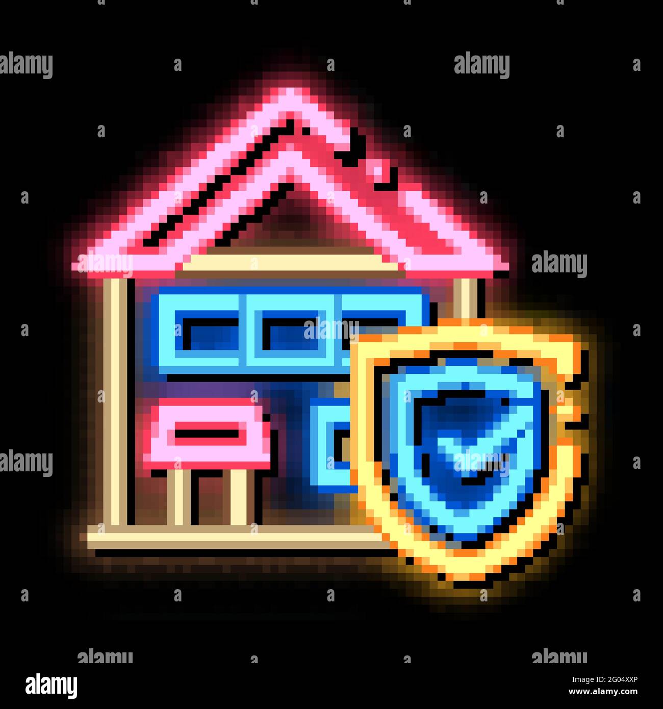 Protective House from Rat neon glow icon illustration Stock Vector ...