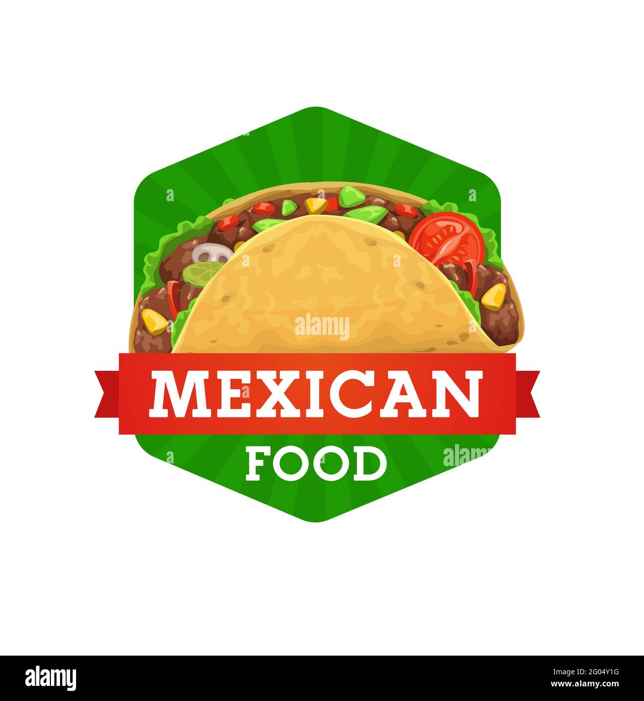 Tacos Mexican cuisine, food restaurant or bistro cafe vector icon ...