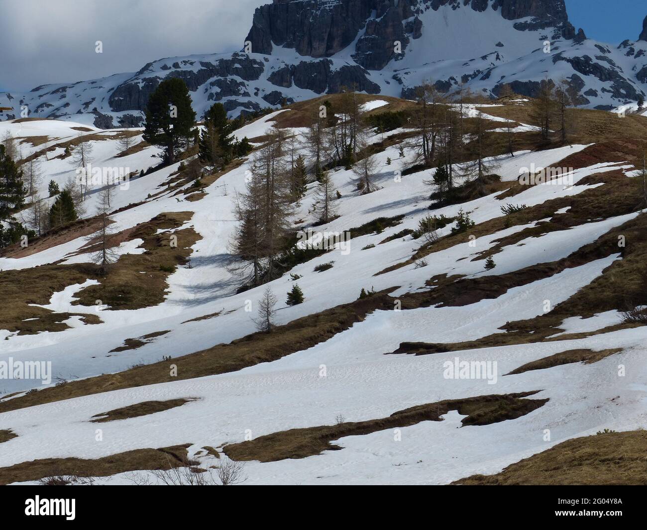 Amazing View of the Snow at Dolomites mountains In the Alps, Italy ...