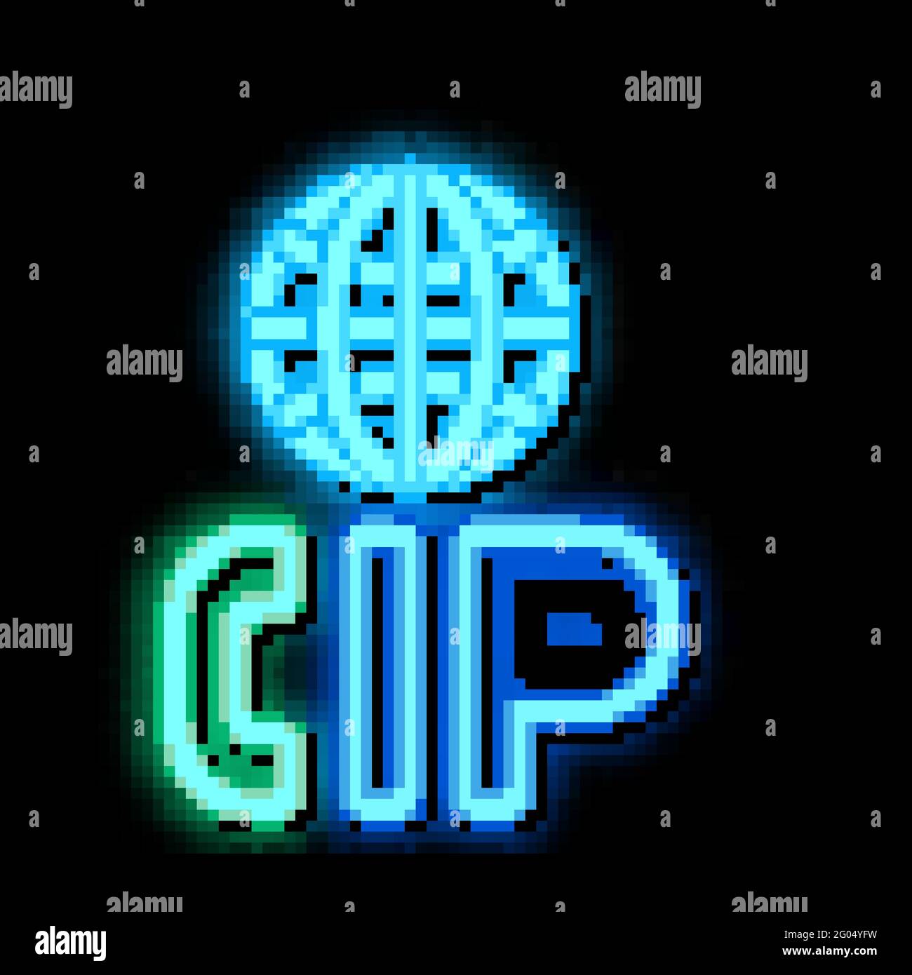 Voip Ip Calling System neon glow icon illustration Stock Vector Image ...