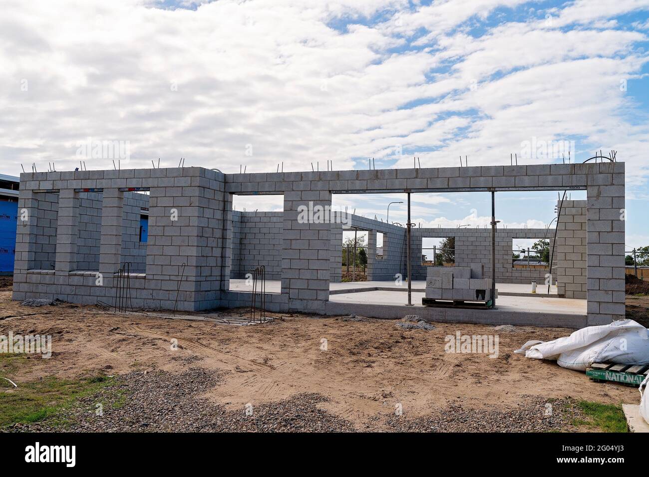 Mackay, Queensland, Australia - May 2021: A house being constructed ...