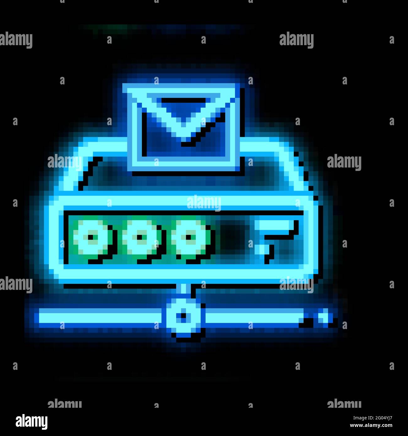 Messaging Digital Technology neon glow icon illustration Stock Vector ...