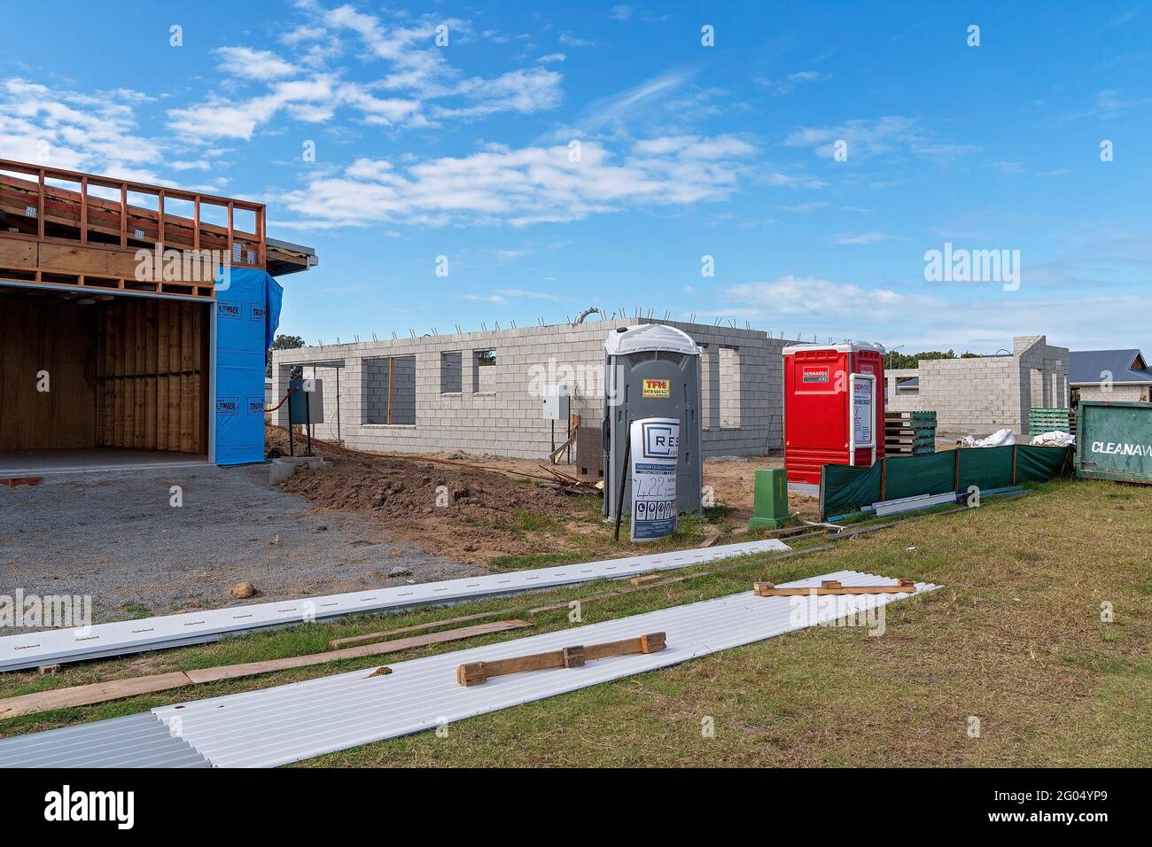 Mackay, Queensland, Australia - May 2021: A suburban street filled with ...