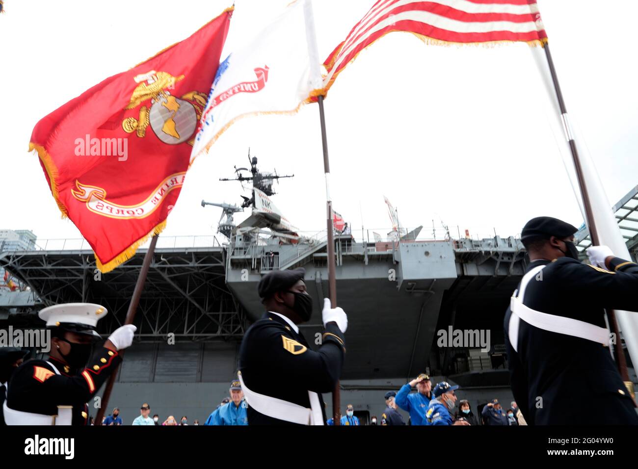 New York, New York, USA. 31st May, 2021. U.S. Military Color Guard ...
