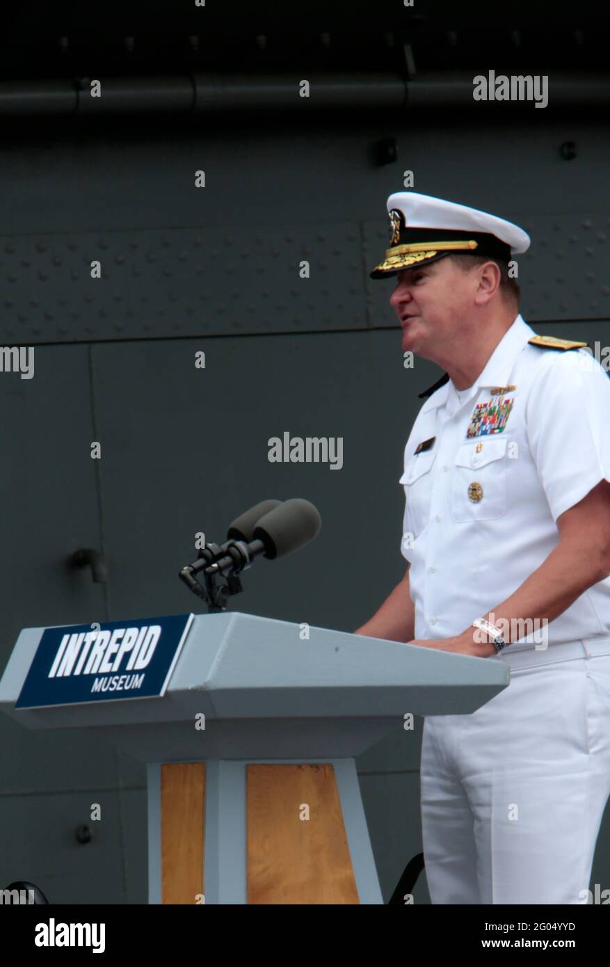 New York, New York, USA. 31st May, 2021. U.S.N. Rear Admiral Charles Rock, Commander Navy Region ...
