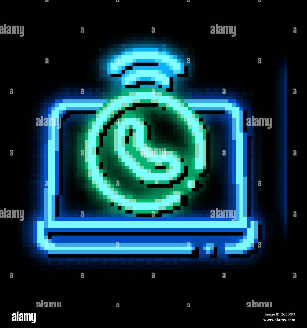 Laptop neon glow icon illustration Stock Vector Image & Art - Alamy