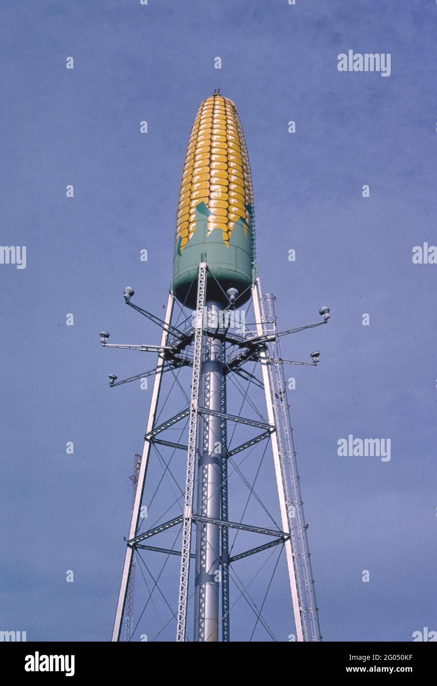 1980s United States - Corn water tower angle 3, Seneca Foods, Route 14 ...