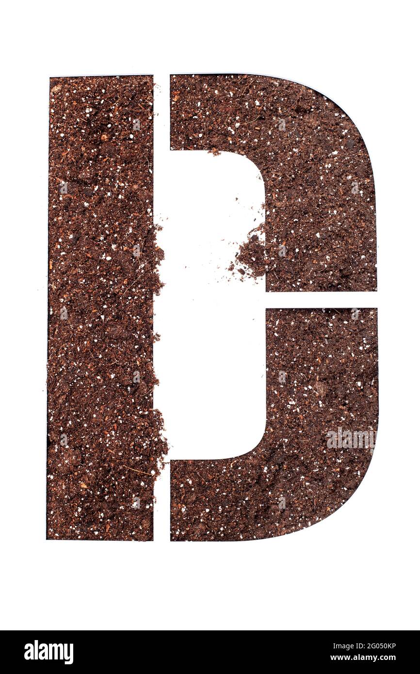 stencil letter D made above dirt on white surface Stock Photo - Alamy