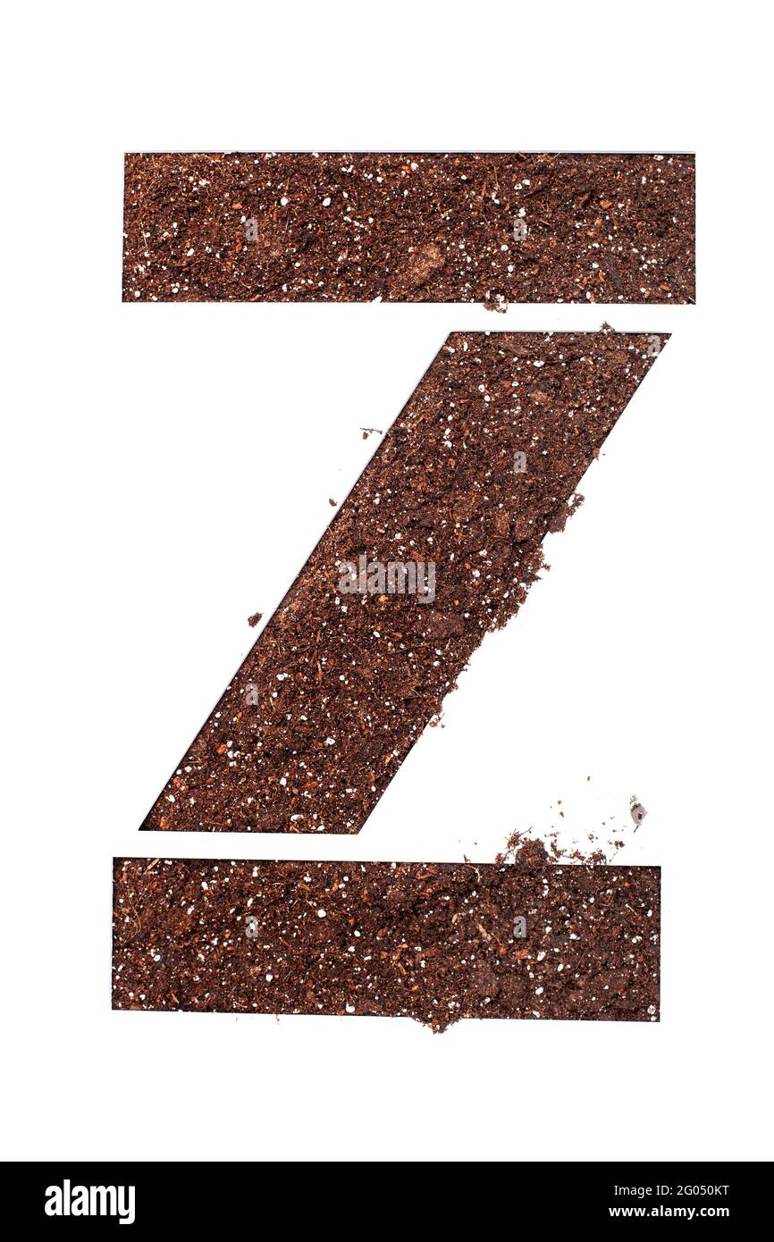 stencil letter Z made above dirt on white surface Stock Photo - Alamy