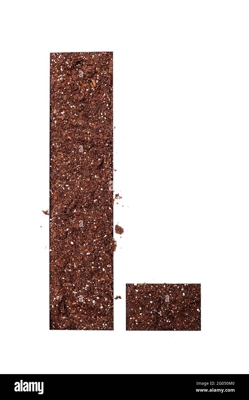 stencil letter L made above dirt on white surface Stock Photo - Alamy