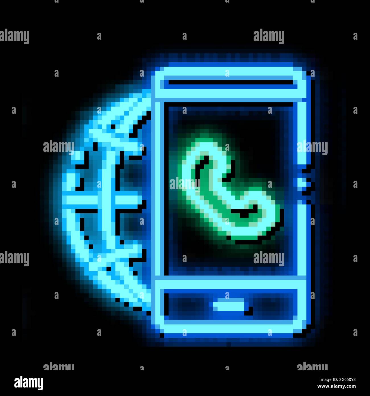 Voip Smartphone Internet Connection neon glow icon illustration Stock ...