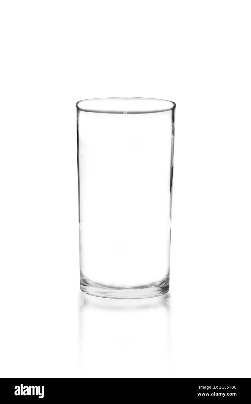 Empty glass. An empty glass of water, isolated on a white background ...