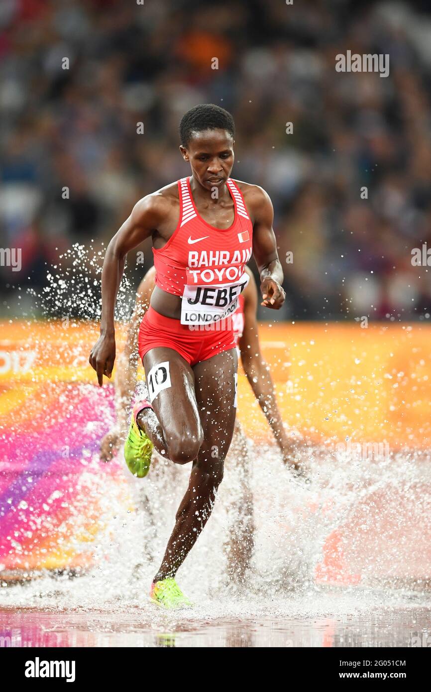 Ruth Jebet (Barhein). 3000 metres steeplechase women, Final. IAAF ...