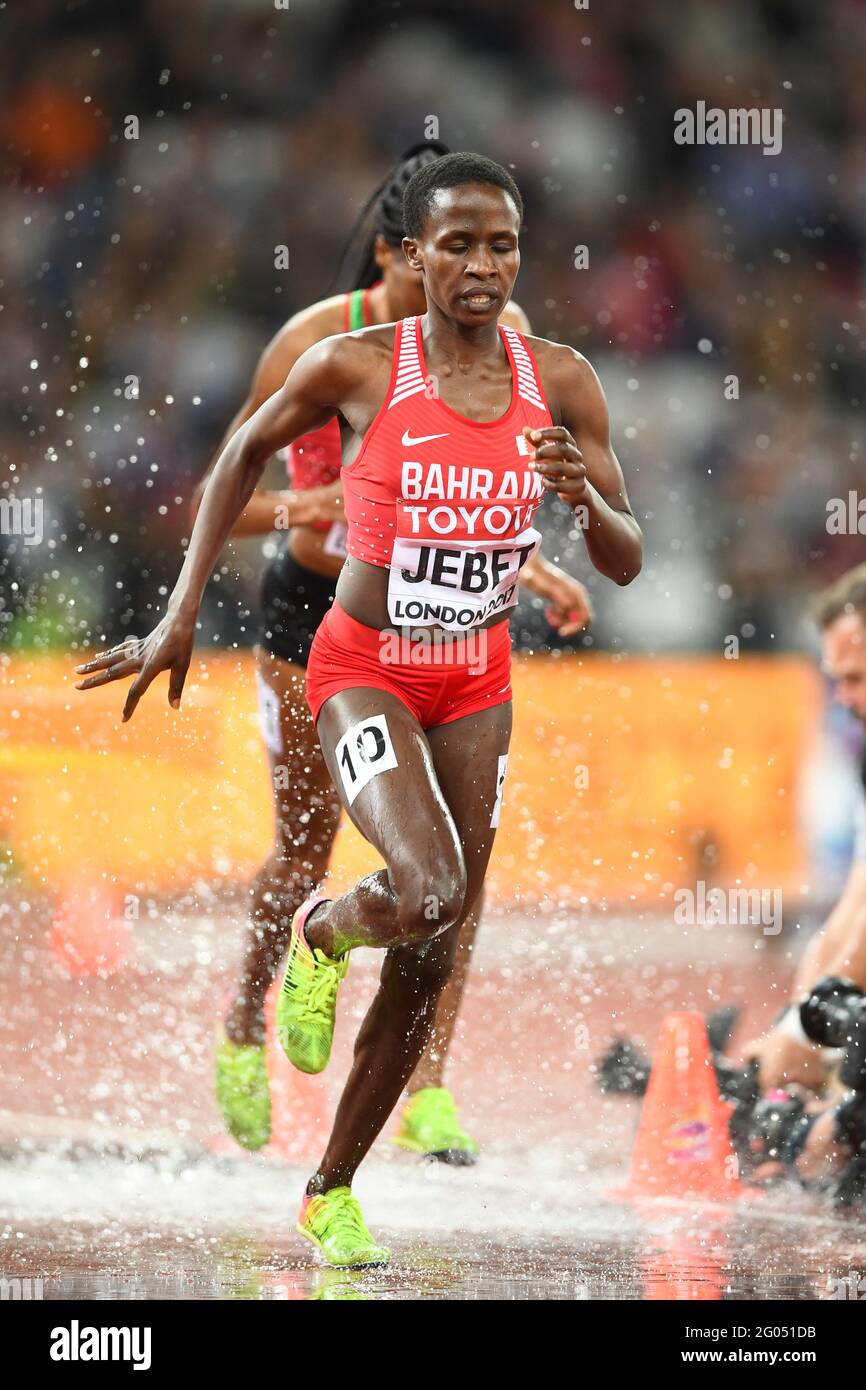 Ruth Jebet (Barhein). 3000 metres steeplechase women, Final. IAAF ...