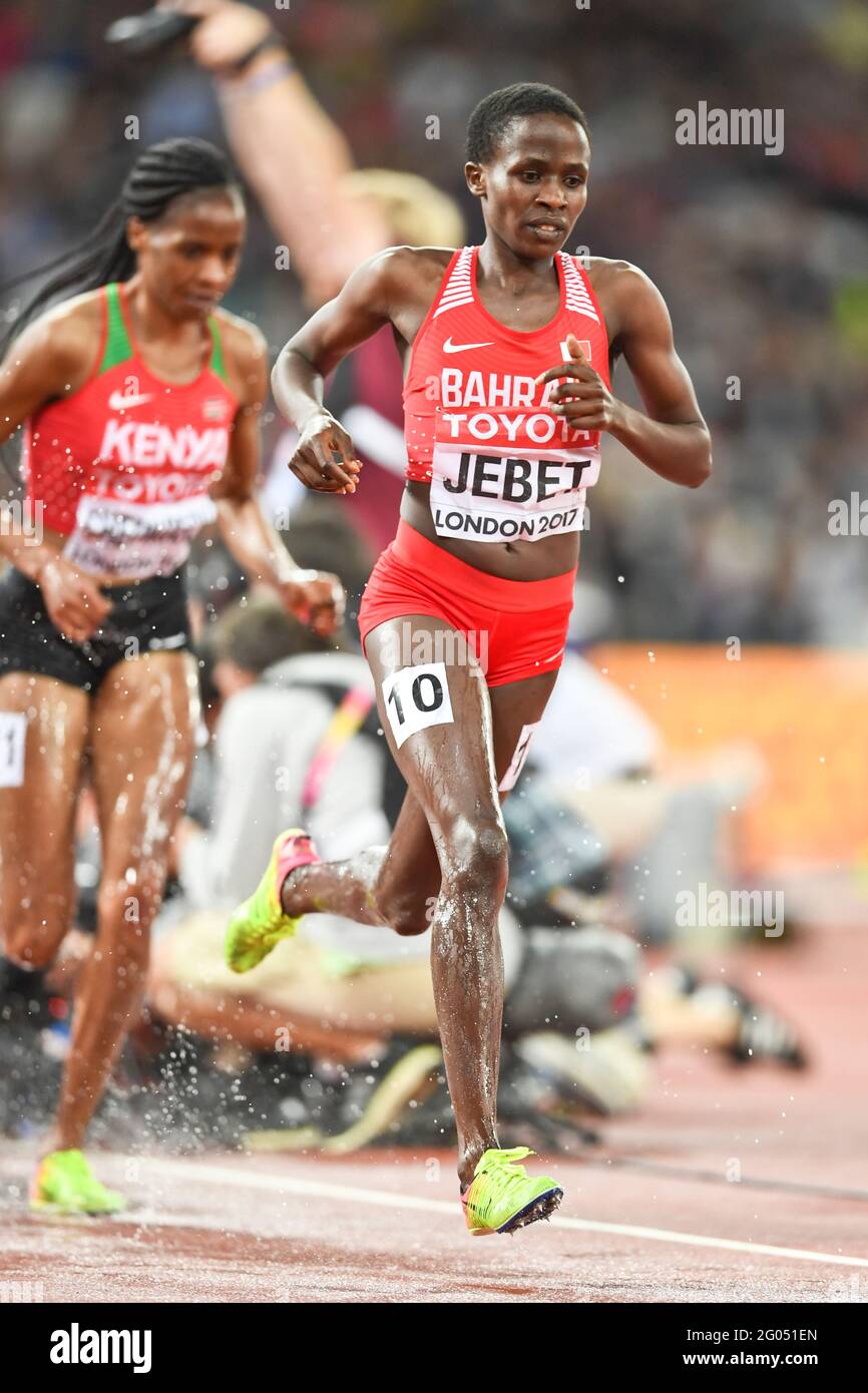 Ruth Jebet (Barhein). 3000 metres steeplechase women, Final. IAAF ...