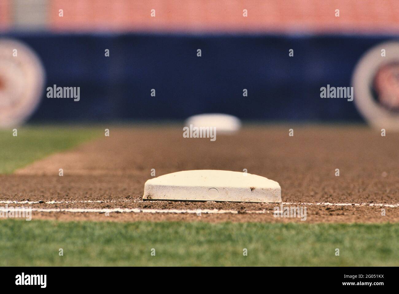 Close up of first base in a major league baseball ballpark -- Please ...