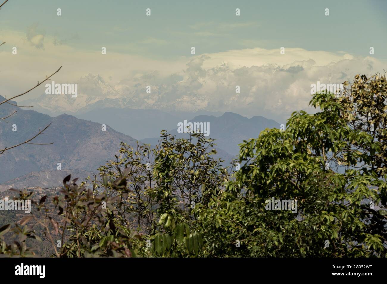 Beautiful mountain range and mountains located at Pokhara as seen from ...