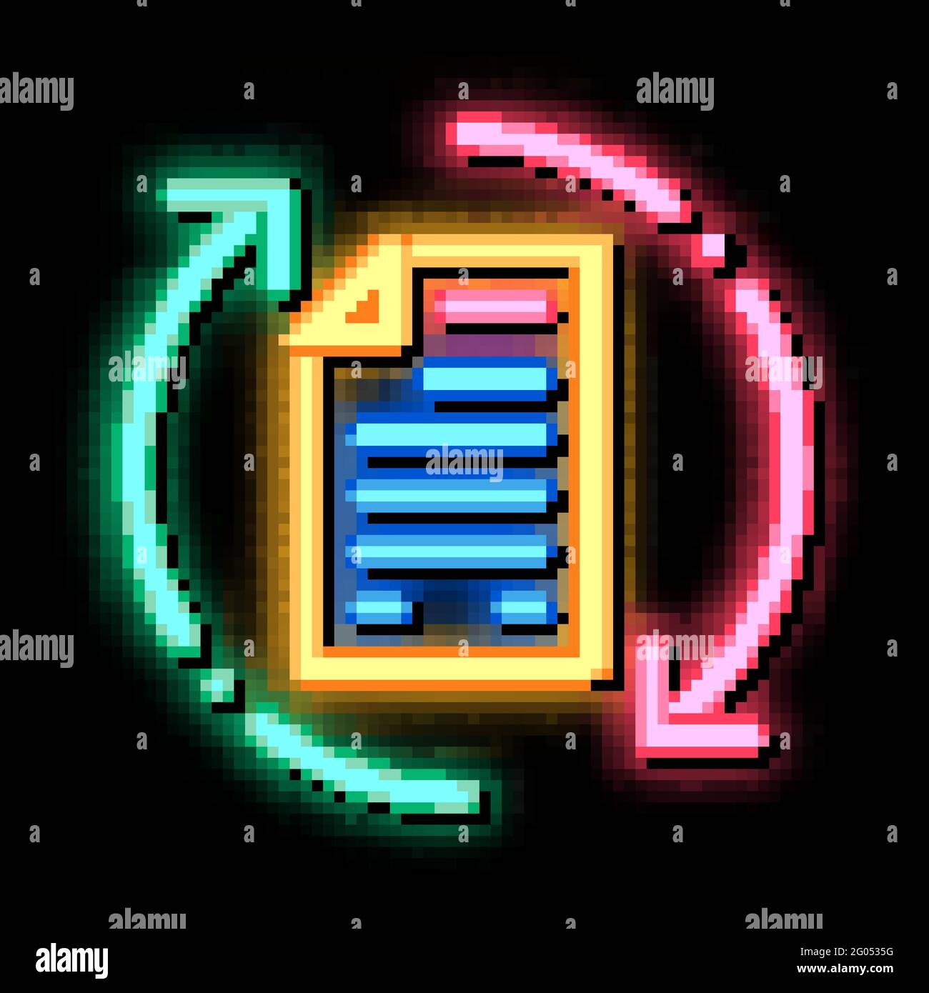 Document Cycle neon glow icon illustration Stock Vector Image & Art - Alamy