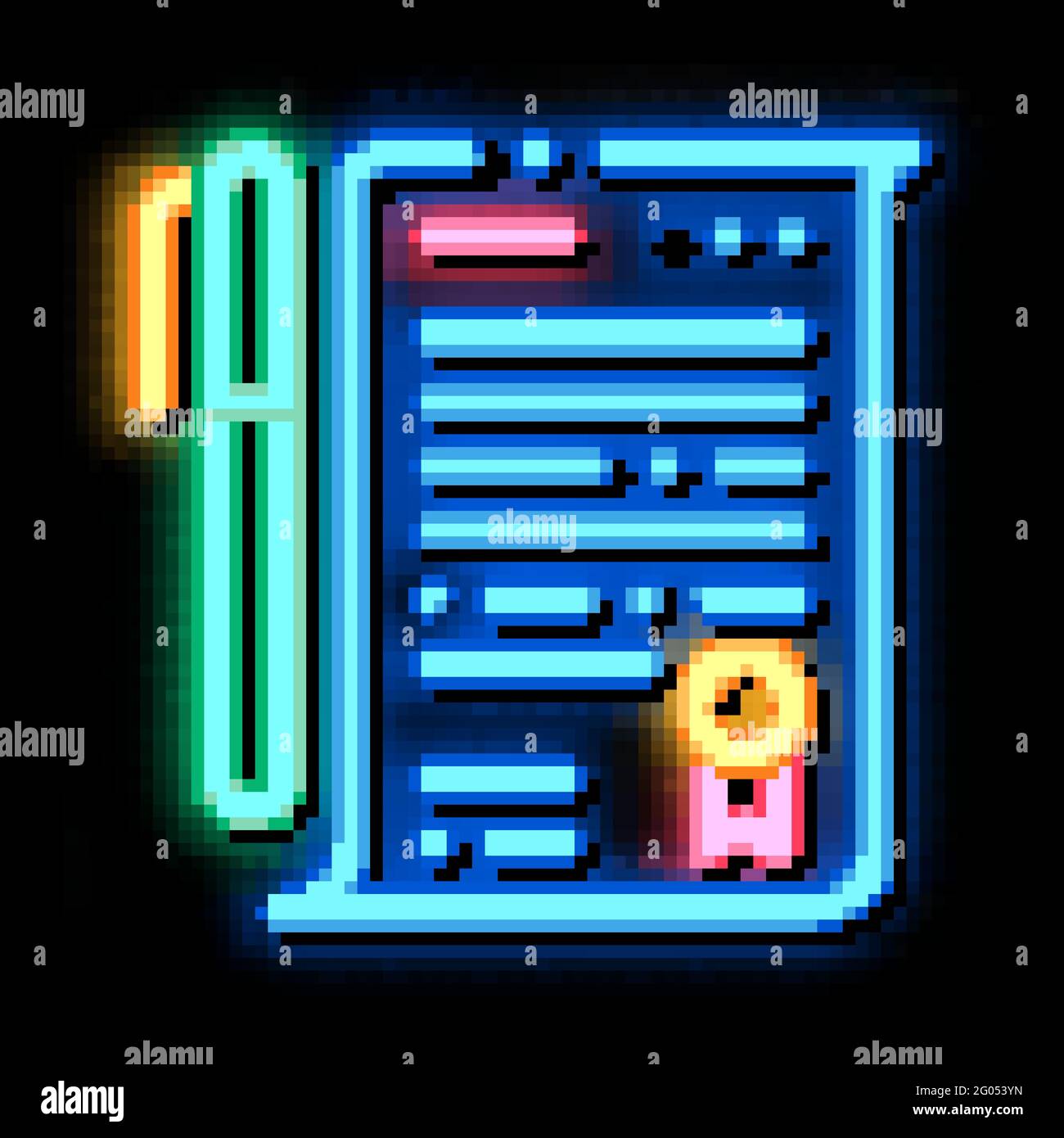 Document neon glow icon illustration Stock Vector Image & Art - Alamy