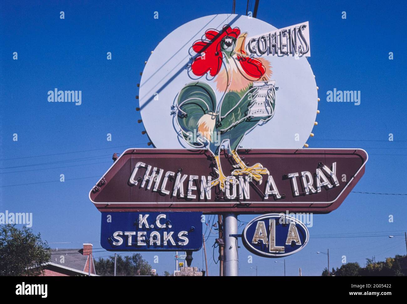 1980s America - Cohen's Chicken House sign, Junction City, Kansas 1980 ...