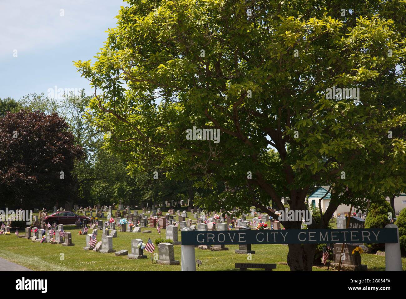 Grove, United States. 31st May, 2021. The entrance to Grove City ...
